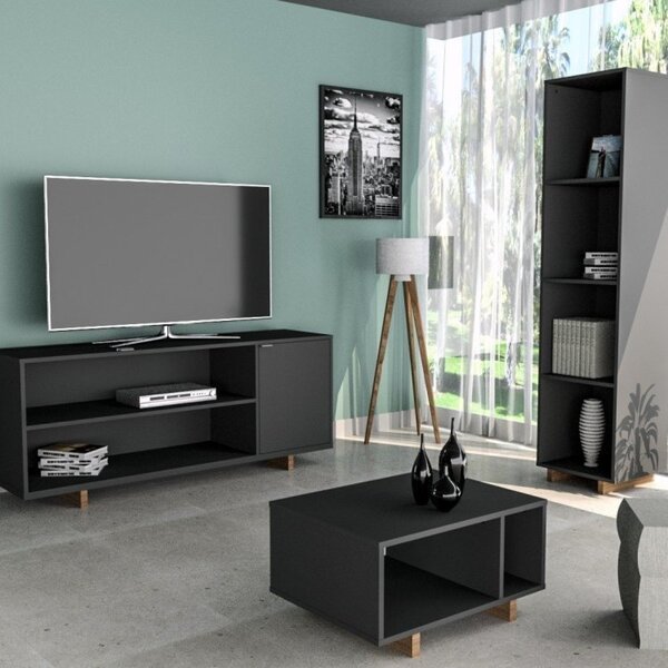 Conjunto Mesa De Centro Rack Com Nicho Para Tv De Até 50 Polegadas E ...