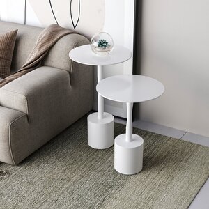 Conjunto Mesa Lateral De Canto Parma 65cm X 40cm Branco Branco | Leroy ...