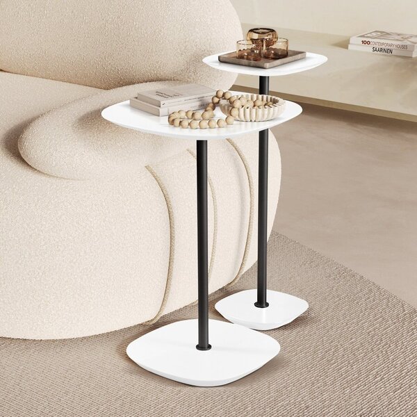 Conjunto Mesa Lateral Florença Alta E Baixa - Lf 049 Branco/preto ...