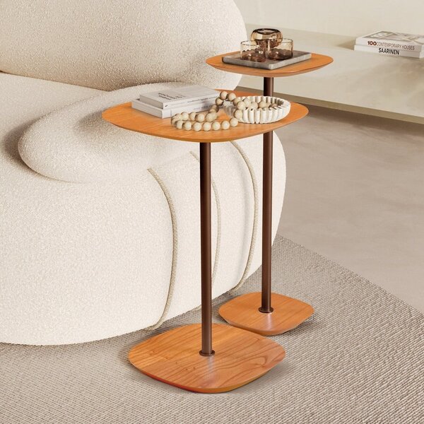 Conjunto Mesa Lateral Florença Alta E Baixa - Lf 049 Marrom Cinamomo ...