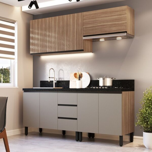 Conjunto Modulado De Cozinha 04 Peças Montana Com Fumê | Leroy Merlin