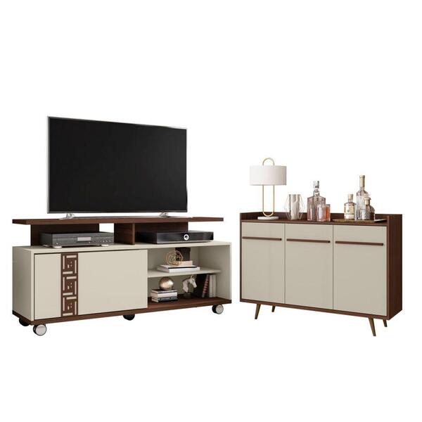 Conjunto Para Sala De Estar Duarte Nogal Off White | Leroy Merlin
