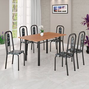 Conjunto Para Sala De Jantar Com 6 Cadeiras Lívia Preto Preto | Leroy ...