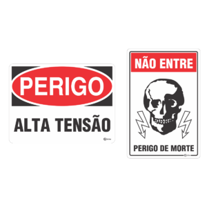 Conjunto Perigo Alta Tensão Risco Morte 20x30Cm 2 Unidades Pvc | Leroy Merlin