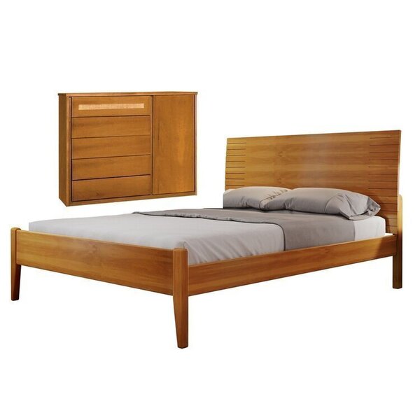 Conjunto Quarto De Casal Cama 140cm E Cômoda 5 Gavetas Com Sapateira ...