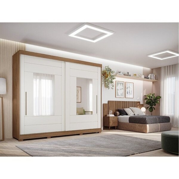 Conjunto Quarto De Casal Guarda Roupa Com Espelho Maria Cabeceira ...