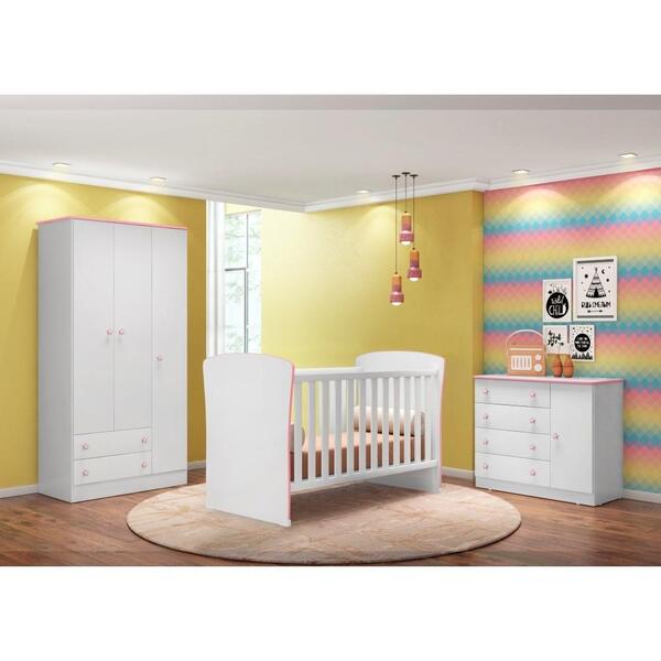 Conjunto Quarto Infantil Ben Branco Rosa | Leroy Merlin