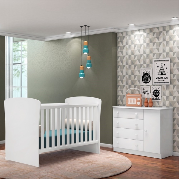 Conjunto Quarto Infantil Cômoda E Berço Ben Branco | Leroy Merlin