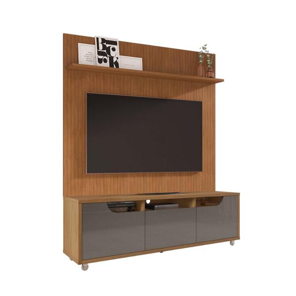 Conjunto Rack E Painel 60 Polegadas Atlanta Cedro Cinza Pérola | Black Friday Leroy Merlin