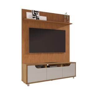 Conjunto Rack E Painel 60 Polegadas Atlanta Cedro Off White | Leroy Merlin