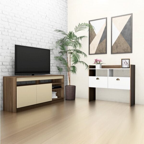 Conjunto Rack Para Tv Até 48 Polegadas 2 Portas E Aparador 2 Portas 2 ...