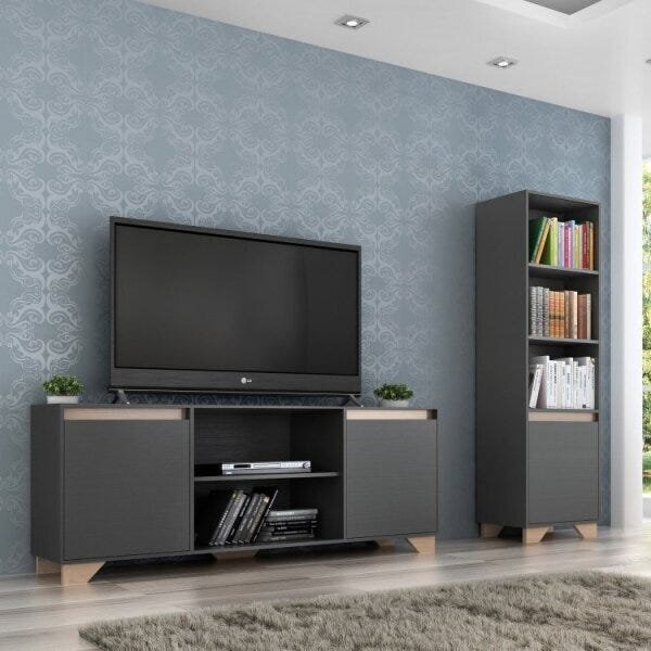 Conjunto Rack Para Tv Até 60 Polegadas E Estante Benevello 2042 | Leroy Merlin