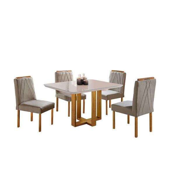 Conjunto Sala De Jantar 4 Lugares Paris Mesa Quadrada | Leroy Merlin