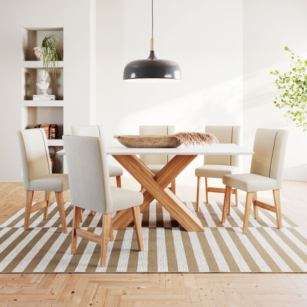 Conjunto Sala De Jantar 6 Lugares 1,60m Mesa Nea E Cadeira Ane Babus | Leroy Merlin