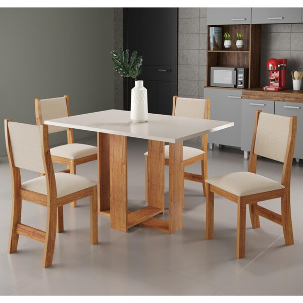 Conjunto Sala De Jantar Mesa Palácio 4 Cadeiras Sol Viero | Leroy Merlin