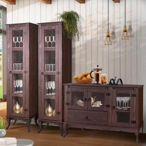 Conjunto Sala De Jantar Rústica Imbuia D161 E D125 Denk | Leroy Merlin