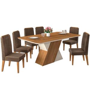 Conjunto Sala Jantar 170x90 Sofel C E Creme Veludo Dj Moveis | Leroy Merlin