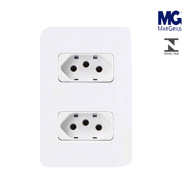 Conjunto Tomada Dupla 20a 4x2 Branca Margirius B3 | Leroy Merlin