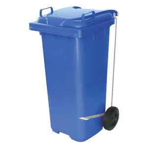 Lixeira Container Azul Com Pedal E Roda 120 Litros Jsn | Leroy Merlin