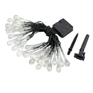 Cordão De Lâmpadas Solar Luzes Leds Gotas De Água Branco 5m | Leroy Merlin