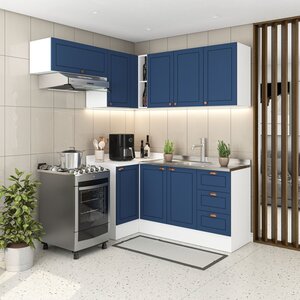 Cozinha 5 Peças Com Rodapé Pérola Yescasa Azul/branco | Leroy Merlin