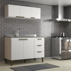 Cozinha Alta Bia Completa Modulada 2 Peças 120x193 Branco | Leroy Merlin