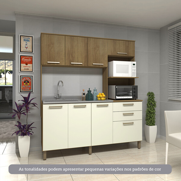 Cozinha Compacta 182,10cm 8 Portas E 2 Gavetas Sem Tampo Sem Fundo 354 ...