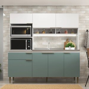 Cozinha Compacta 185 Cm Largura Zafira Branco /grey | Leroy Merlin