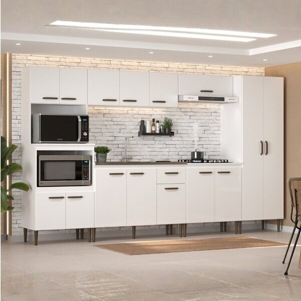 Cozinha Compacta 6 Peças Em Mdp Berlim Branco Gelo | Black Friday Leroy ...