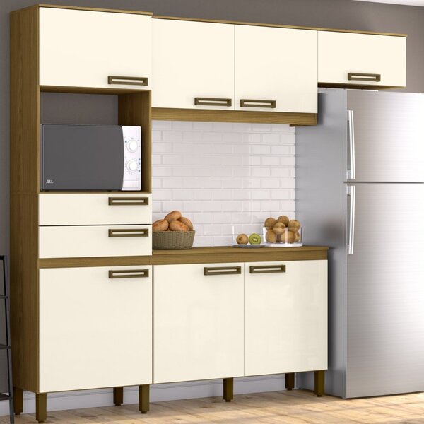 Cozinha Compacta Modulada 1 Balcão 1 Armário Alto E Armário Aério 7 ...