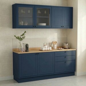 Cozinha Compacta Modulada 4 Peças 6 Portas 3 Gavetas Com Vidro E Tampo ...