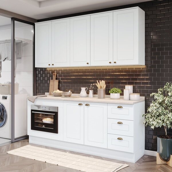 Cozinha Compacta Modulada 4 Peças Com Balcão Para Forno De Embutir ...