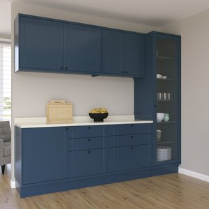Cozinha Compacta Modulada 5 Peças 6 Portas 6 Gavetas Sevilha Azul/cinza ...