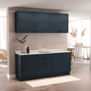 Cozinha Compacta Modulada 7 Portas 3 Gavetas 100% Mdf Sem Tampo Sevilha ...