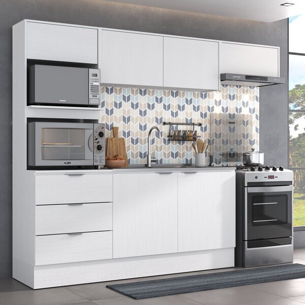 Cozinha Completa 4 Peças 6 Portas 3 Gavetas 2 Nichos Para Forno Com ...