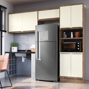 Cozinha Modulada 3 Peças 7 Portas 1 Nicho Para Forno Viena Louro Freijó ...