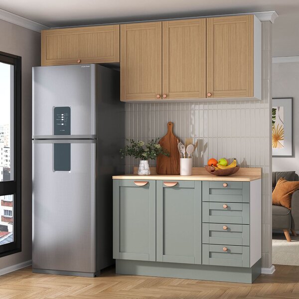 Cozinha Modulada 3 Peças Com Tampo 2 Aéreos 1 Balcão Arizona Cabecasa ...