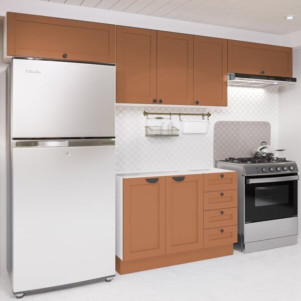 Cozinha Modulada 4 Peças 3 Aéreos 1 Balcão Arizona Cabecasa ...