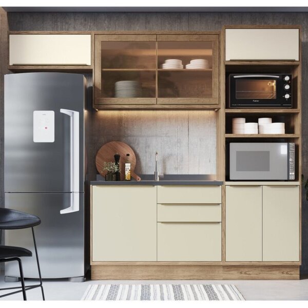 Cozinha Modulada 4 Peças 7 Portas 3 Gavetas Com Divisor De Talheres 1 ...