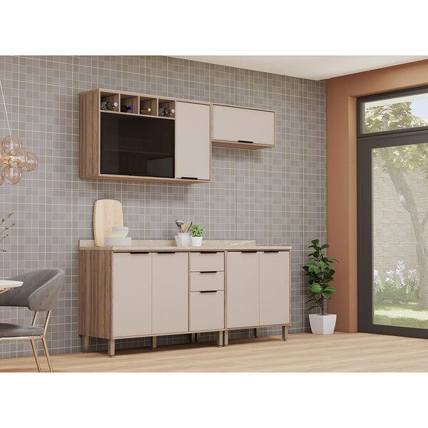 Cozinha Modulada Compacta 4 Peças Com Tampo Aspen Luciane Móveis ...
