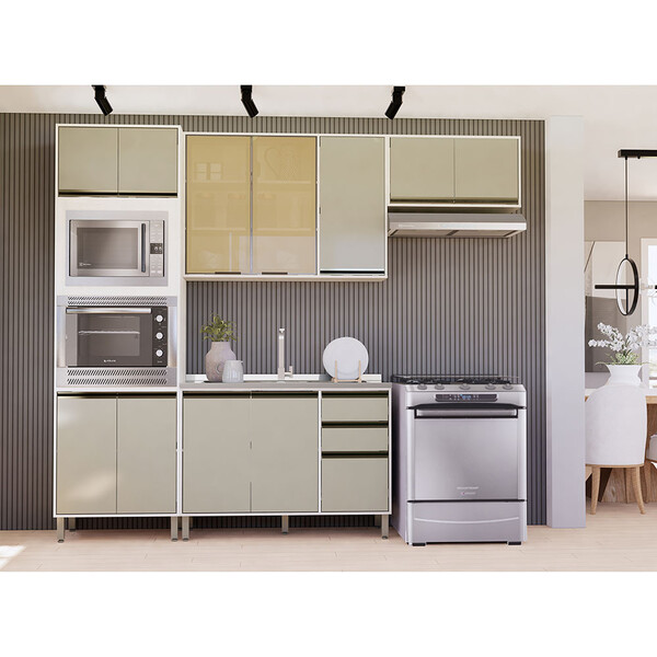 Cozinha Modulada Compacta 4 Peças Sem Tampo Linea Luciane Móveis ...