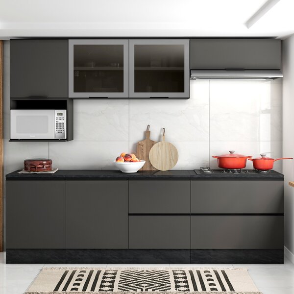 Cozinha Modulada Completa 7 Peças 7 Portas 4 Gavetas Com Balcão Para ...