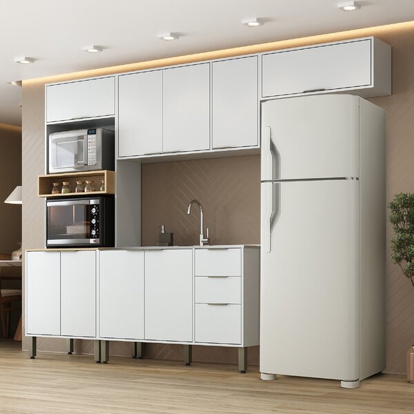 Cozinha Modulada Glória 4 Peças Com Aéreo 1200 3 Portas E Torre 2 ...