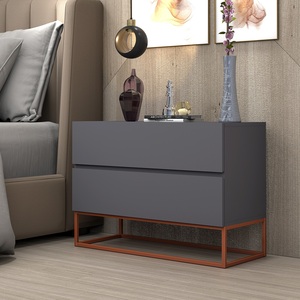 Criado Eros 60 Cm Cinza Estilo Industrial Pés De Ferro | Leroy Merlin