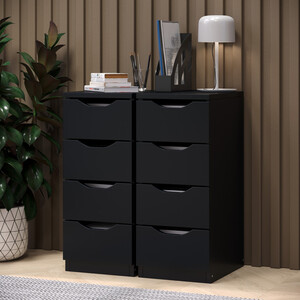 Criado Mudo Gaveteiro Decoração/ Organiador Preto Moderno Luxo | Leroy ...