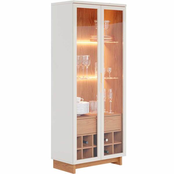 Cristaleira Para Sala De Jantar Com Nicho Adega 02 Portas Malibu C04 ...