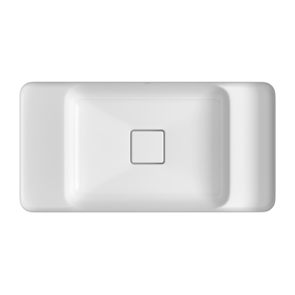 Cuba para Banheiro de Embutir Louça Retangular Branca 65x35cm com Mesa ...