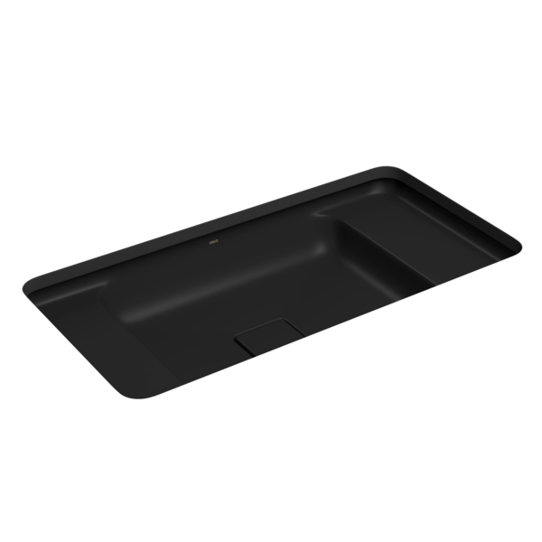 Cuba para Banheiro de Embutir Louça Retangular Preta 65x35cm com Mesa ...