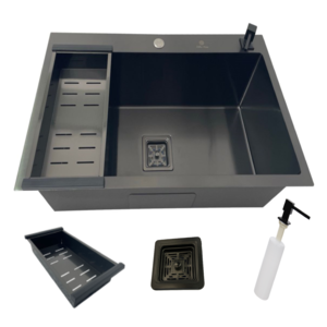 Cuba Gourmet Quadrada Grande Aço Inox 304 Preta 78x45cm | Leroy Merlin