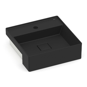 Cuba para Banheiro de Semi Encaixe Louça Quadrada Matte Black 40x40cm ...